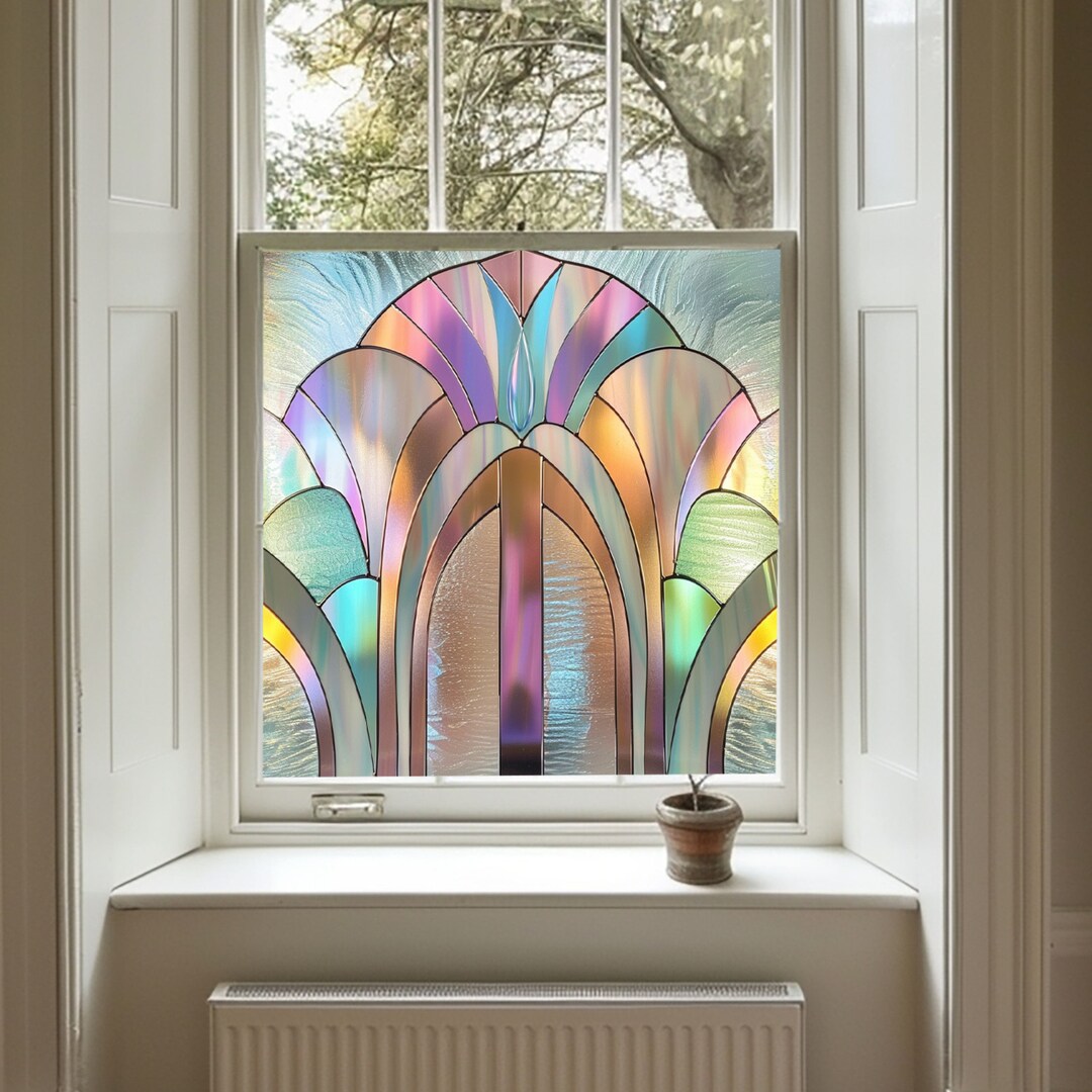 Art Deco Window Film, Privacy Window Film, Window Film, Rainbow Window ...