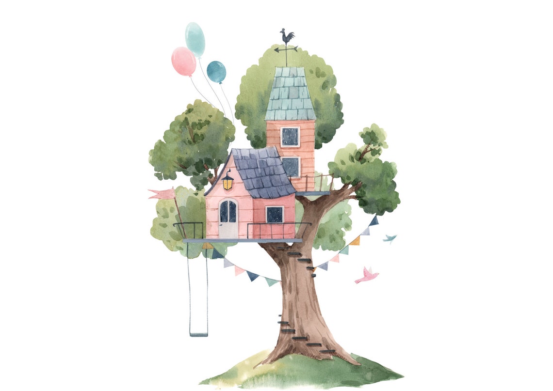 Tree House Wall Decal Tree House Stickers Tree Wall Sticker - Etsy