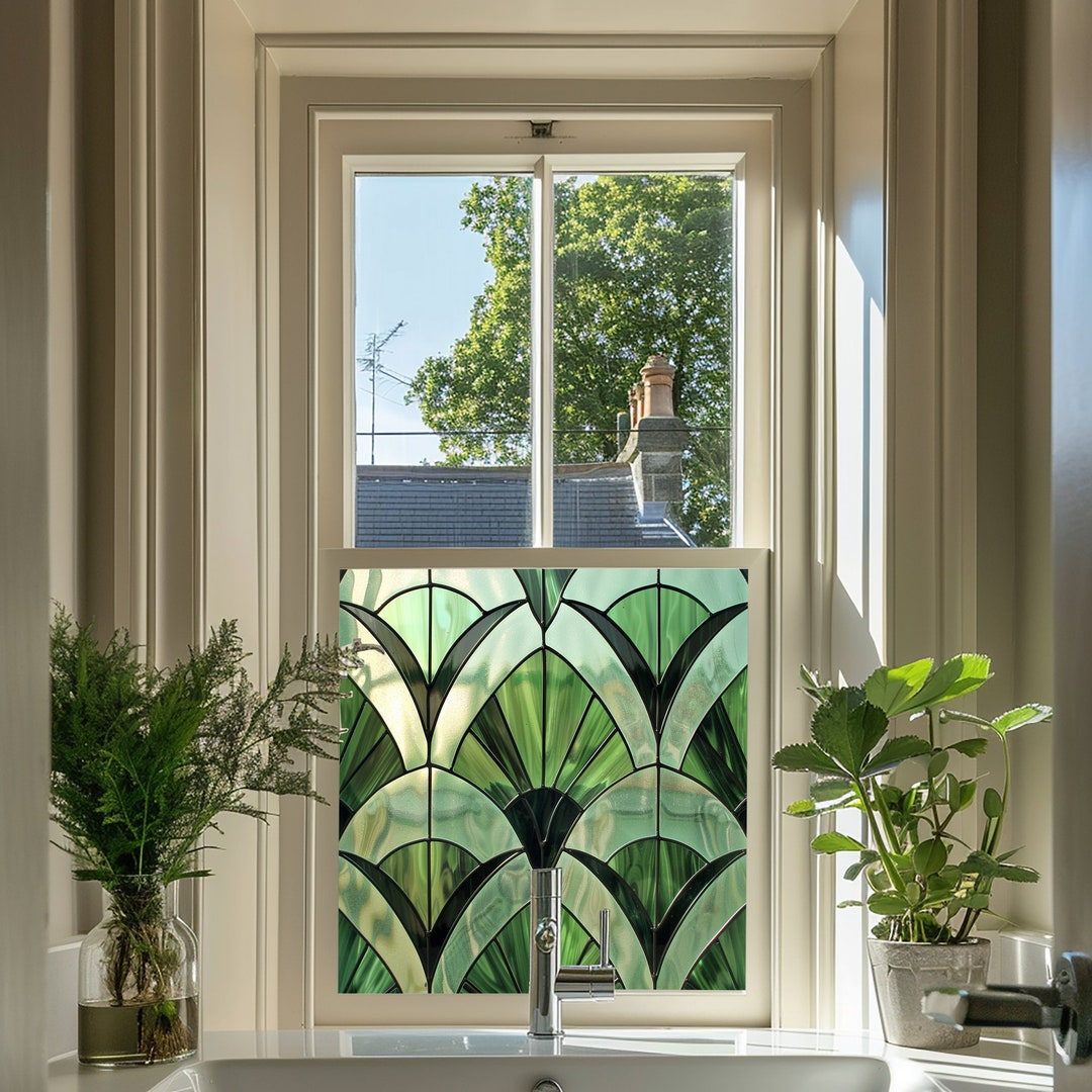 Art Deco Window Film, Privacy Static Cling, Geometric Pattern - Etsy