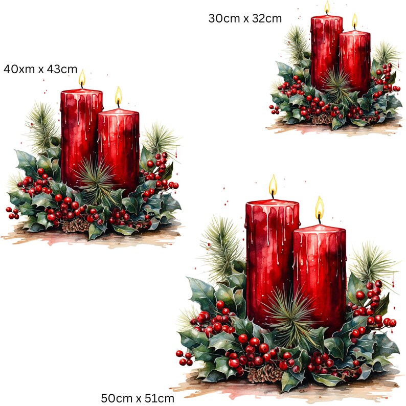 Double-sided Christmas Candle Window Sticker, Reusable Decal - Etsy
