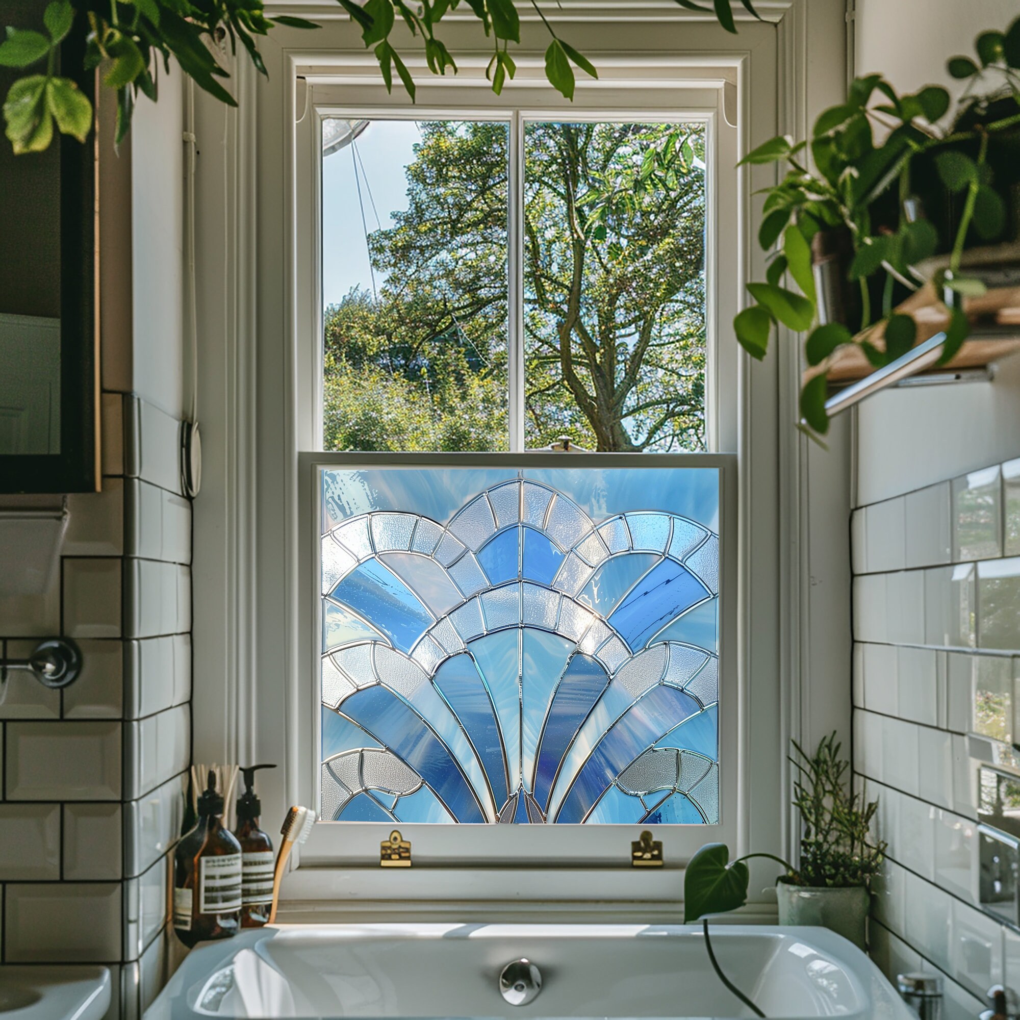 Art Deco Privacy Window Film, Geometric Pattern, Custom Size - Etsy