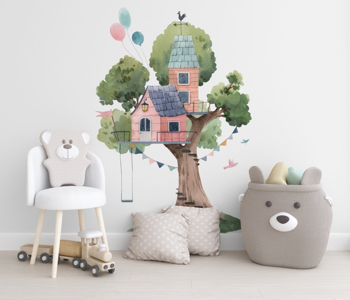 Tree House Wall Decal Tree House Stickers Tree Wall Sticker | Etsy