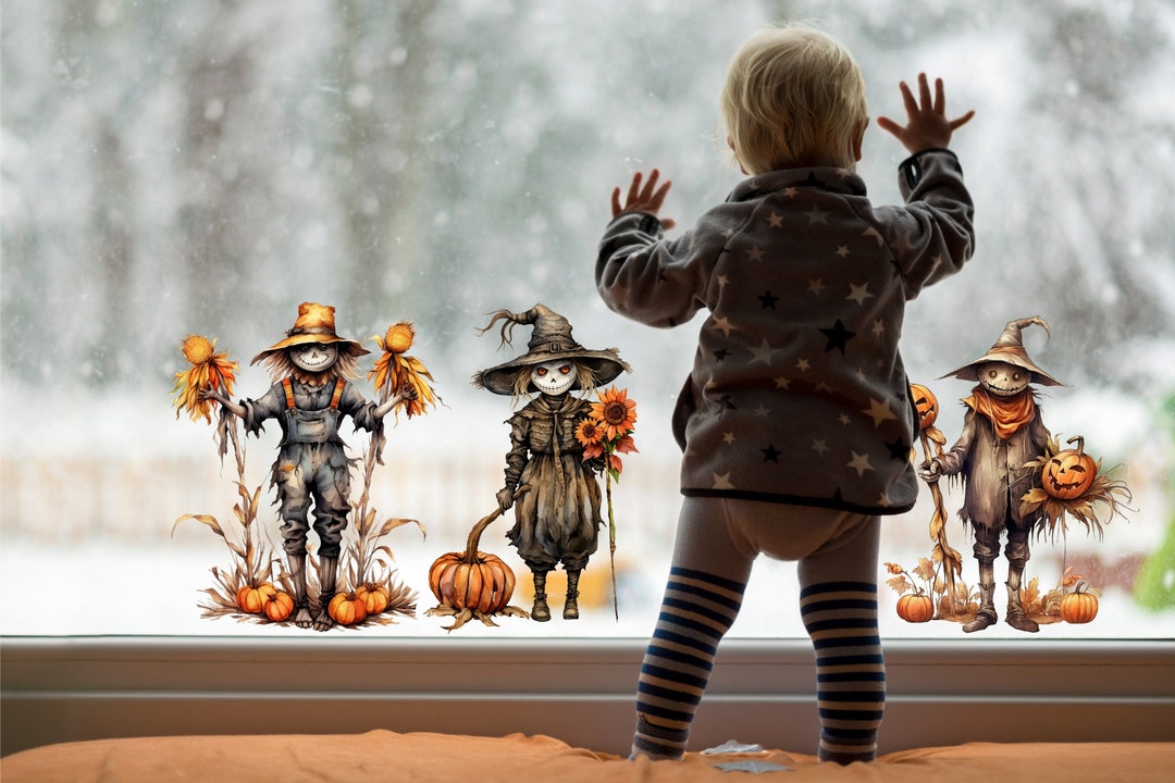 Spook up Your Home With Our Scarecrow Window Stickers, Double-sided ...