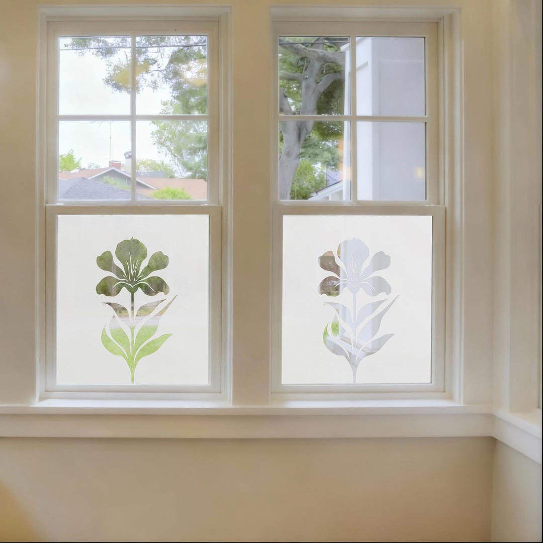 Decorative Floral Frosted Window Film, Privacy Film for Kitchens ...