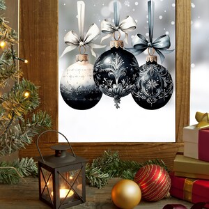Christmas Bauble Window Sticker Double-sided Reusable Bauble - Etsy UK