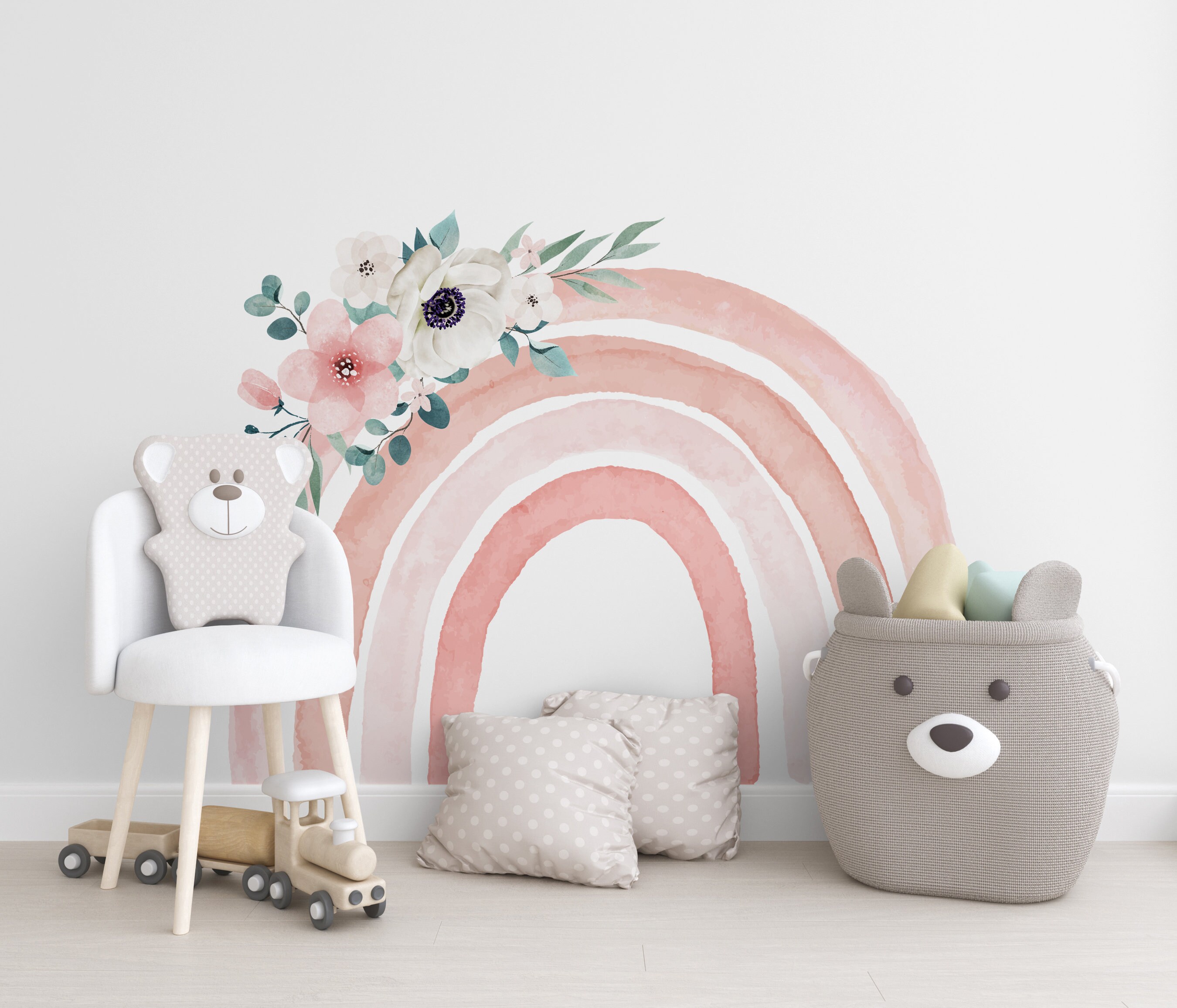 Rainbow Wall Sticker Baby Girl Nursery Stickers Rainbow Wall - Etsy