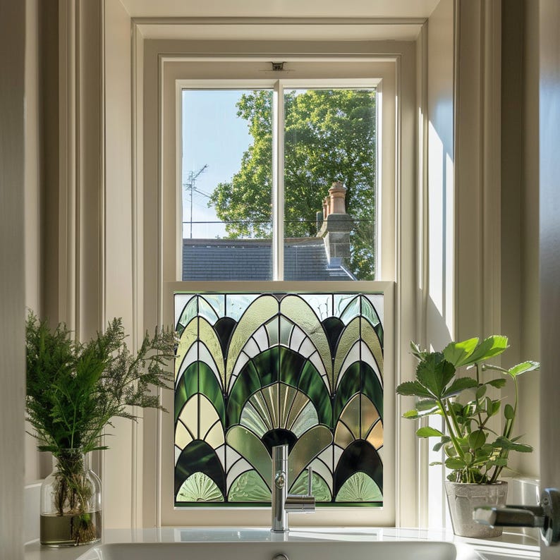 Art Deco Window Film, Privacy Film, Decorative Geometric Design, Custom ...