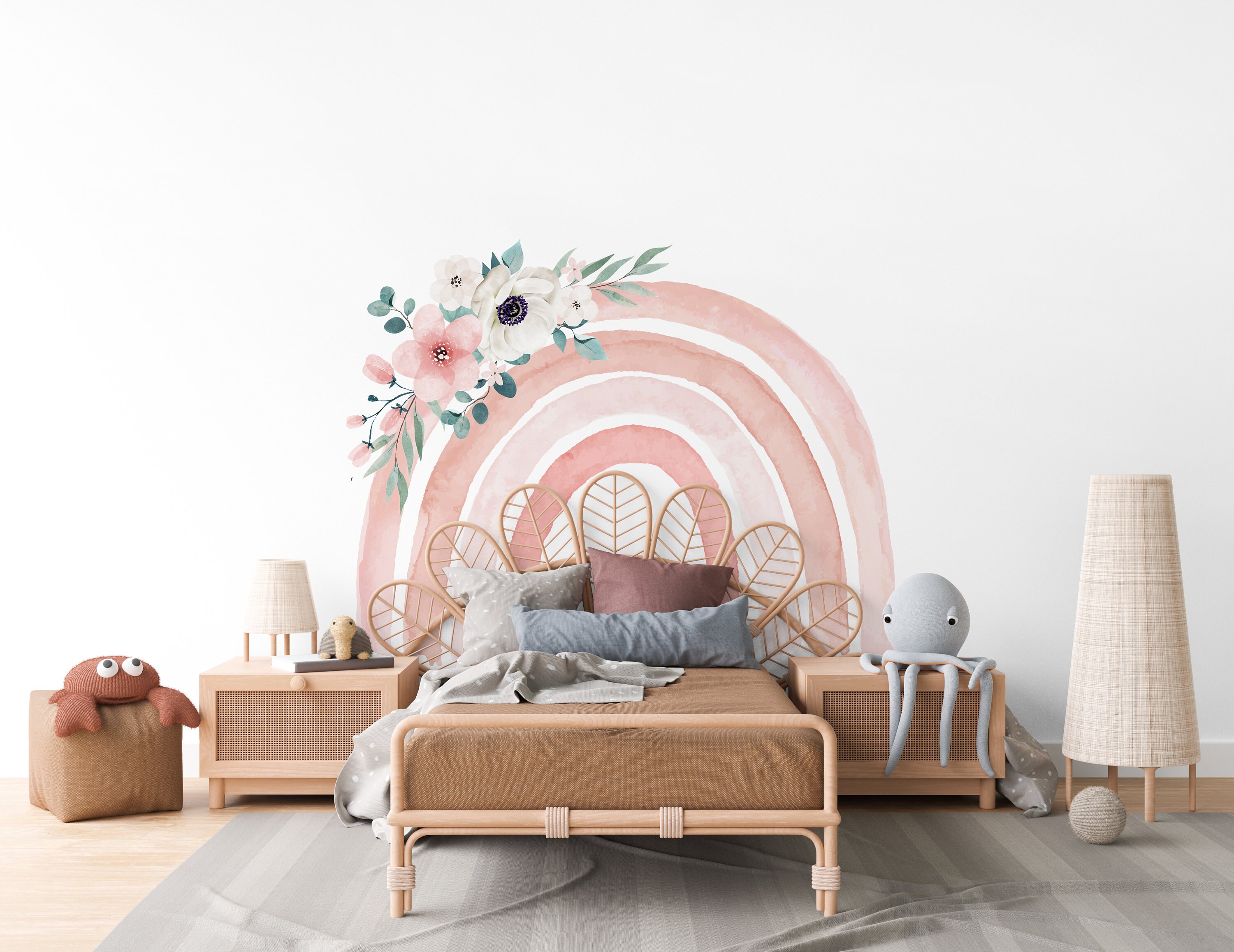 Rainbow Wall Sticker Baby Girl Nursery Stickers Rainbow Wall - Etsy