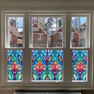 Stained Glass Privacy Window Film Static Cling Privacy Window - Etsy