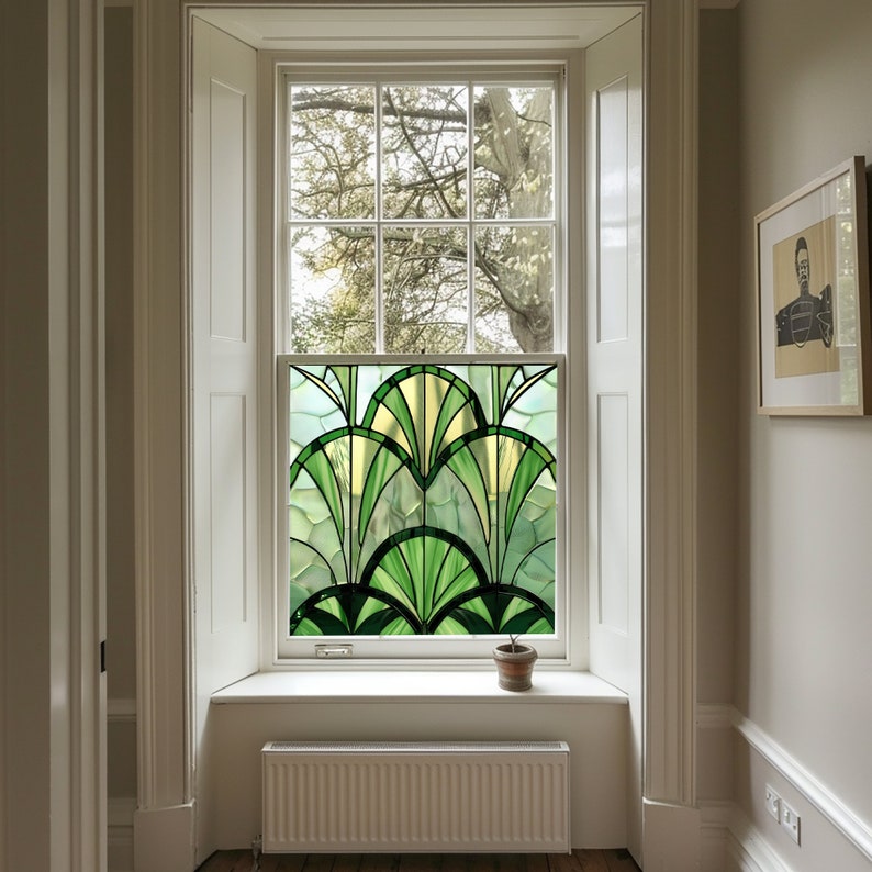 Art Deco Window Film, Privacy Glass Decal, Custom Size - Etsy