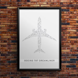 Boeing 787 Poster, Dreamliner Blueprint, Gift for Pilot, Gift for Him ...