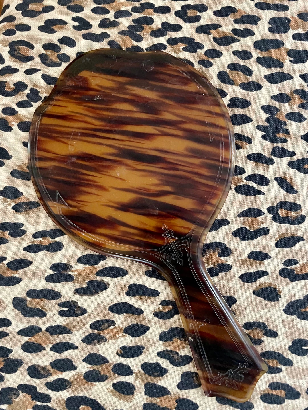 Vintage Faux Tortoiseshell Hand Mirror Art Nouveau Design - Etsy