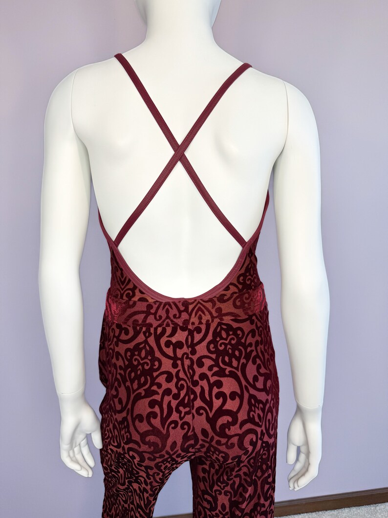 New Dance Costume Burgundy Burnout Velvet 2-piece Leotard and Pants - Etsy