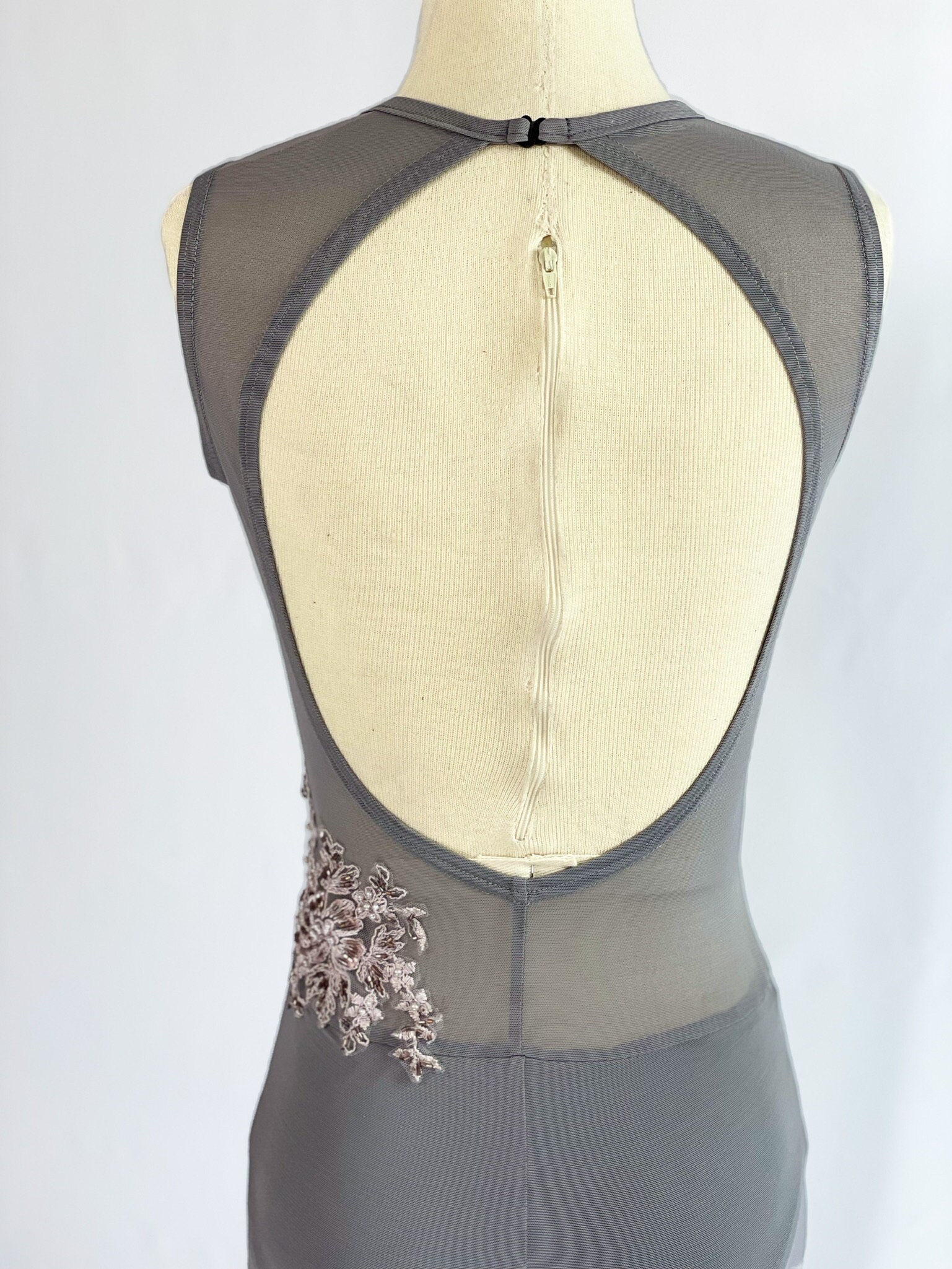 New Dance Costume Gray Unitard With Light Mauve 3D Beaded Appliques - Etsy