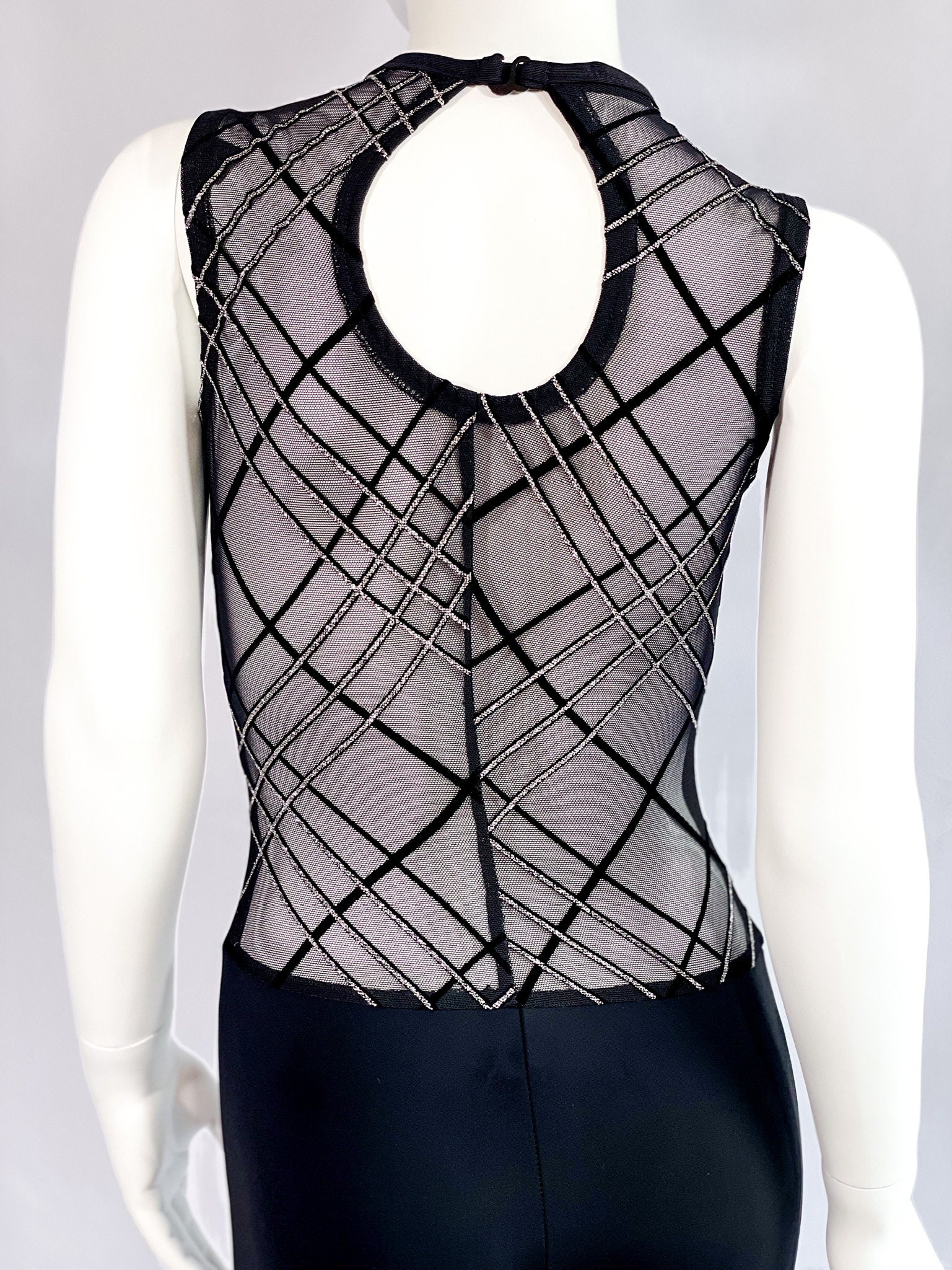 New Dance Costume Black Spandex Unitard With Black and Silver ...