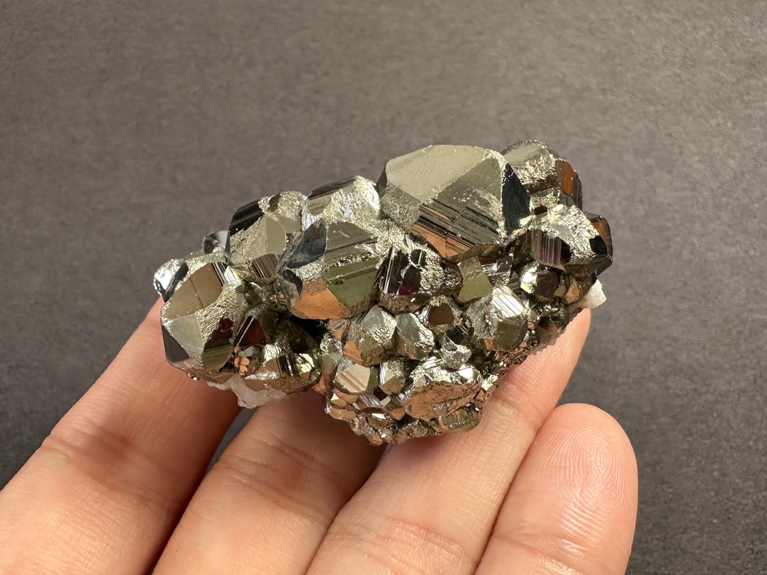 2.02" Peruvian Pyrite Cluster Specimen, Peru, Natural Genuine Crystal ...