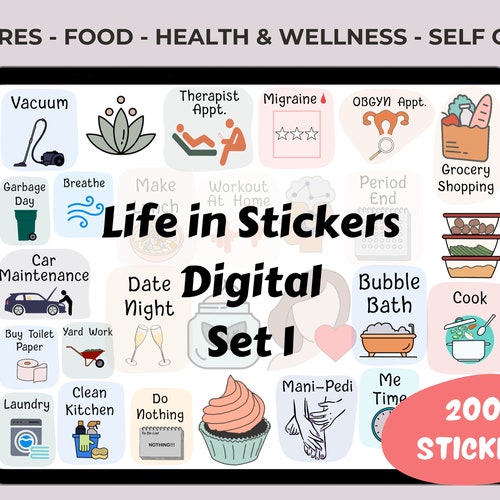 Cute Self Care Goodnotes Stickers Skincare Digital Planner - Etsy