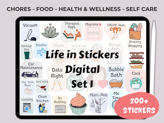 Life in Stickers Everyday Digital Planner Stickers Goodnotes | Etsy