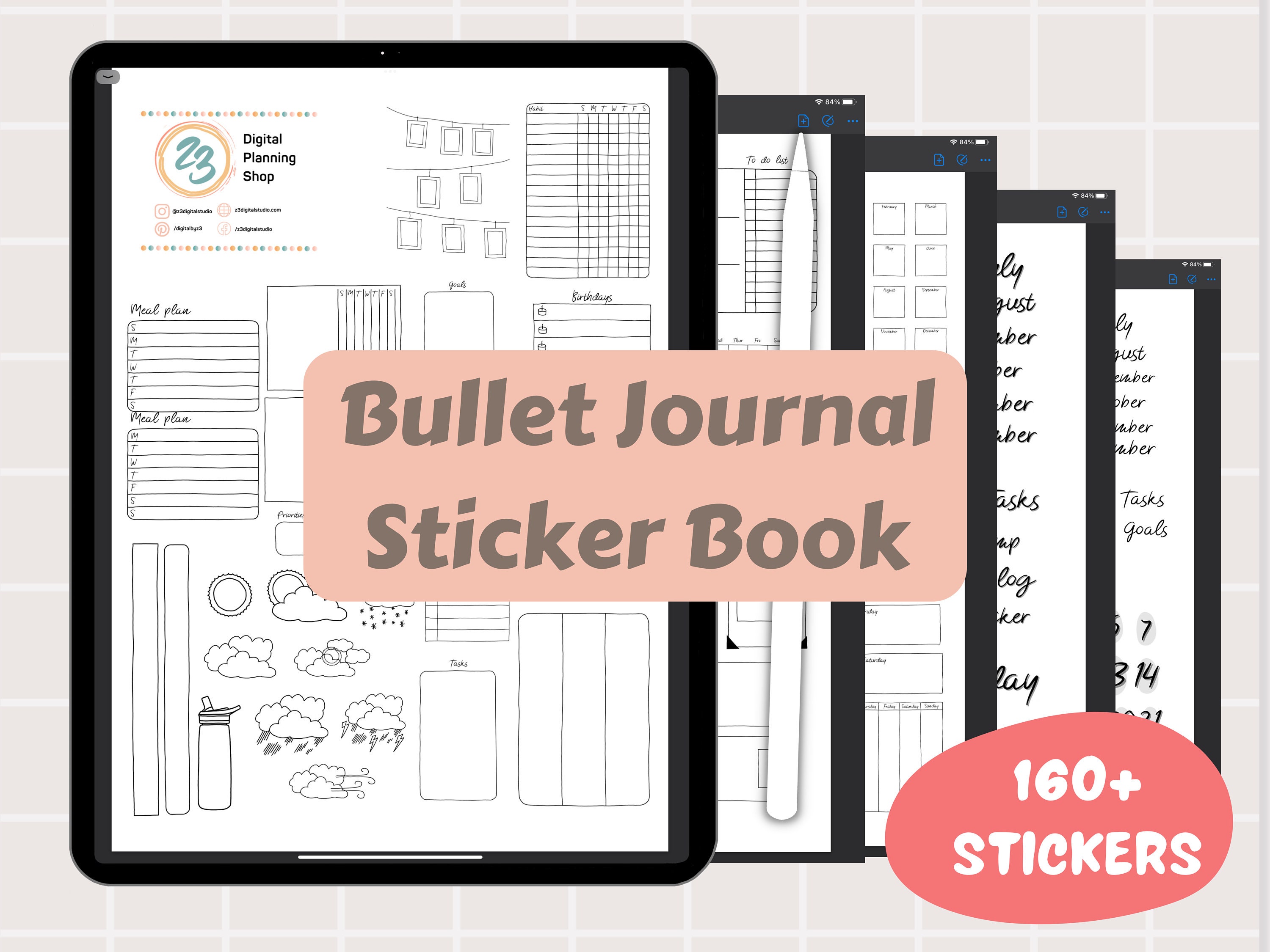 Calendars & Planners Paper bujo templates weekly planner digital ...