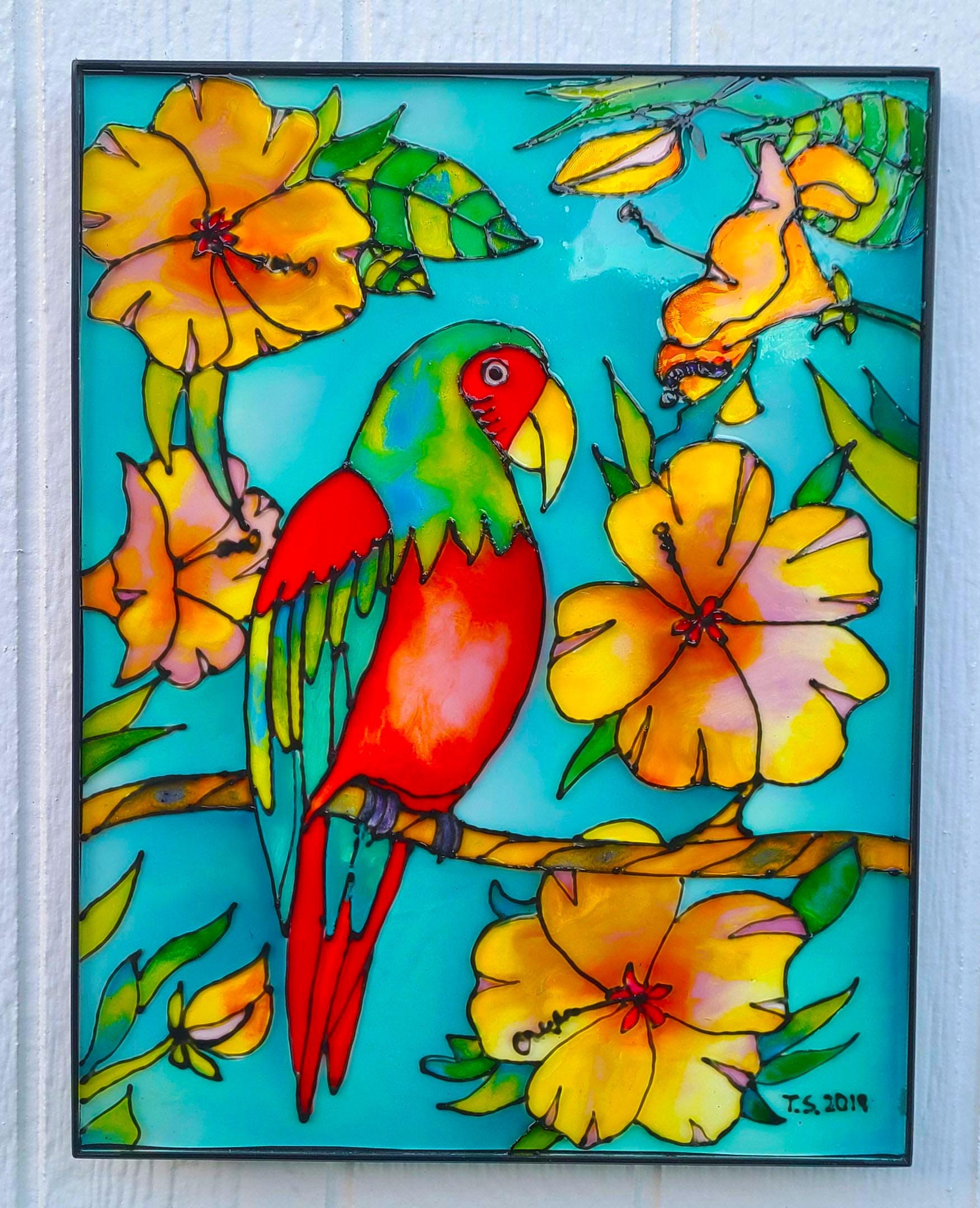Parrot Glass Painting