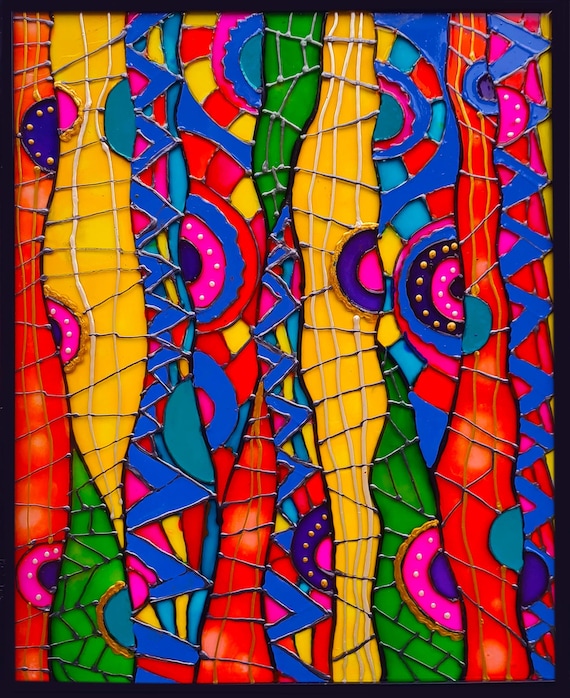 Simple Abstract Glass Painting Designs