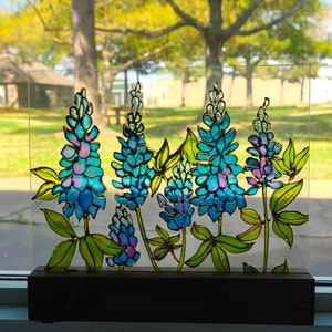 Texas Bluebonnet Suncatcher Window, Meadow Flowers Wild Flowers Glass ...