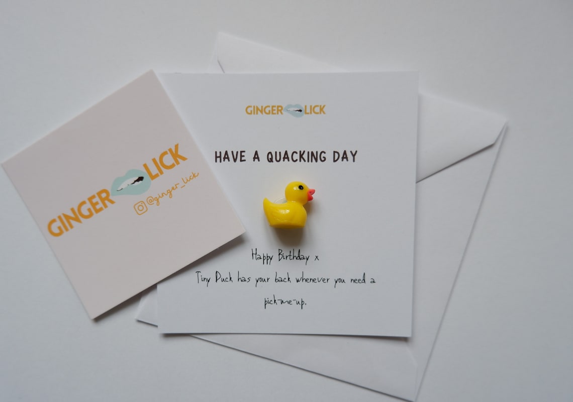 Cute Birthday Card Have a Quacking Day Tiny Duck Birthday - Etsy UK