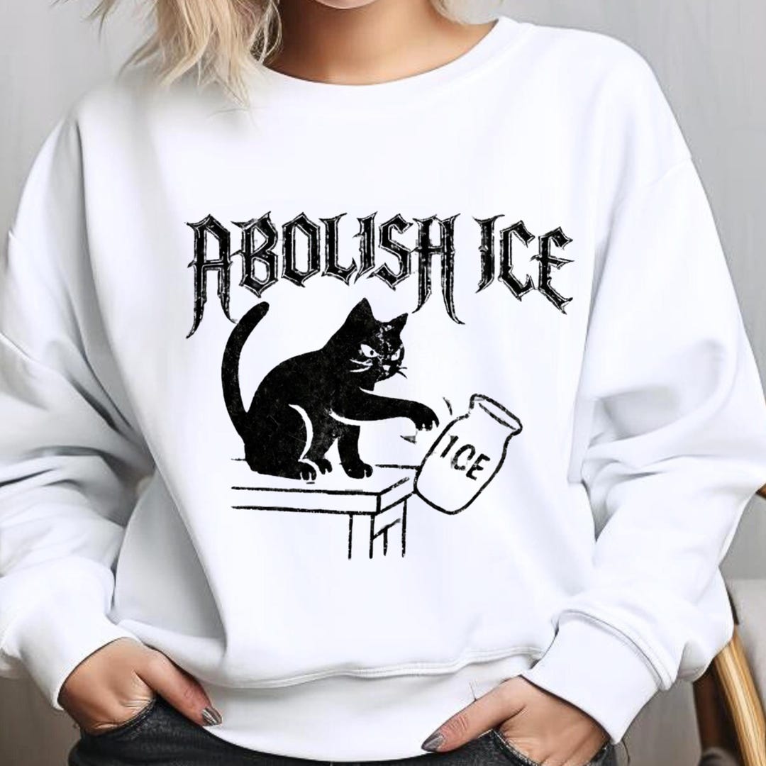 Abolish ICE Cat Activist Hoodie Immigration Human Rights Sweatshirt ...