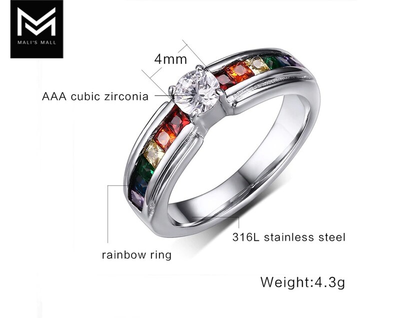 Lesbian Pride Ring Lovers Ring Rainbow Stone Ring - Etsy