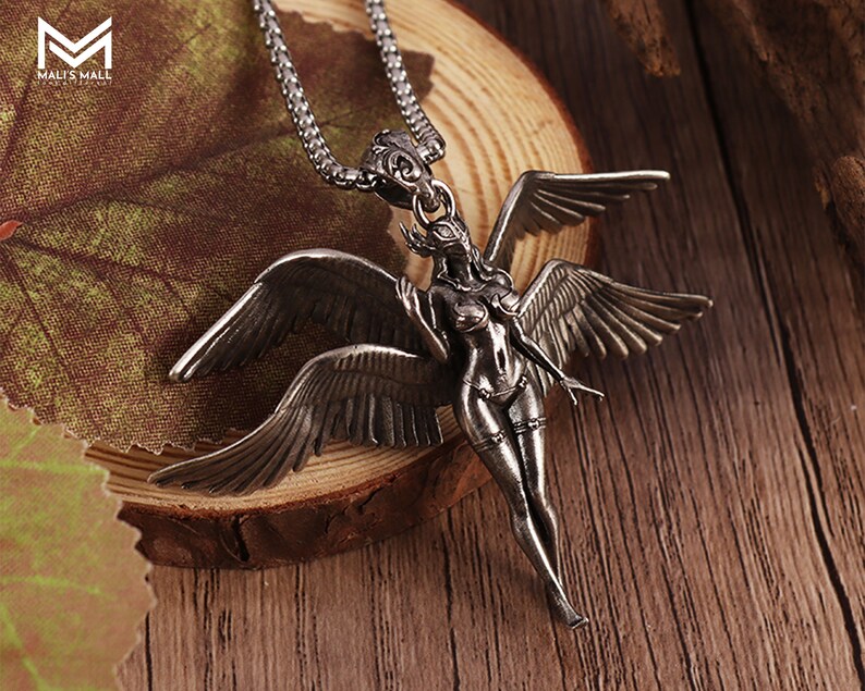 Guardian Angel Pendant Sexy Girl Necklace Holy Angel Wings Pendant ...