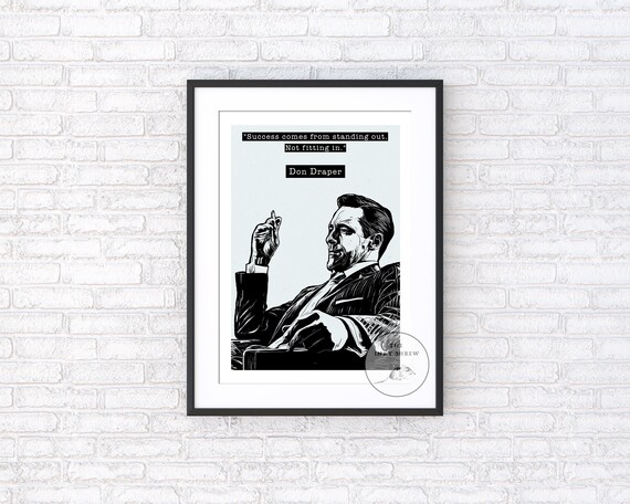 Don Draper Mad Men Print Mad Men Art Mad Men Poster - Etsy