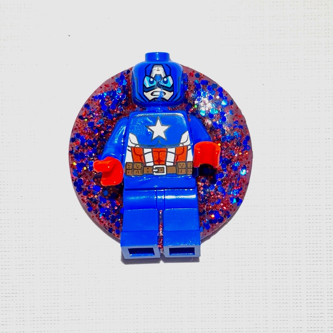 Captain America LEGO® Badge Holder [ornament, Key Chain, Zipper Pull ...