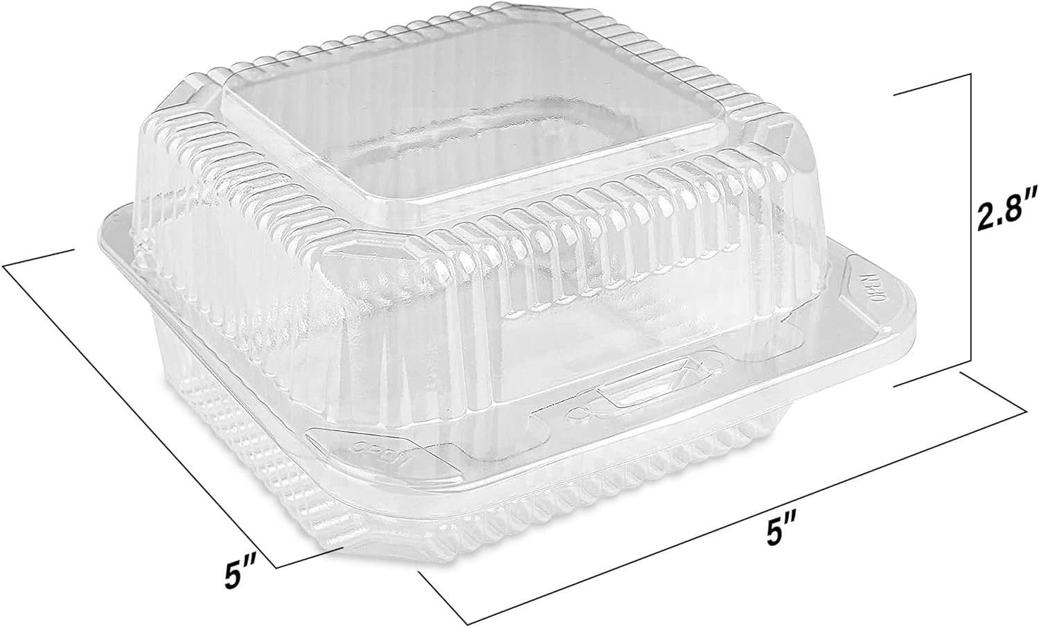 MT Products Square Clear Plastic Containers to Go With Hinged Lid ...