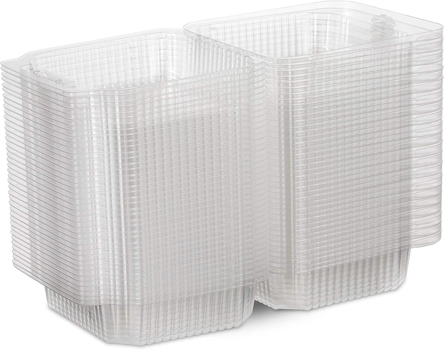 MT Products Square Clear Plastic Containers to Go With Hinged Lid ...