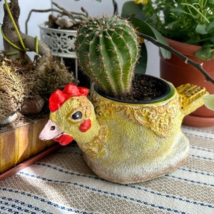 Handmade Chicken Flower Planter Pot - Sustainable and Eco-friendly - Etsy