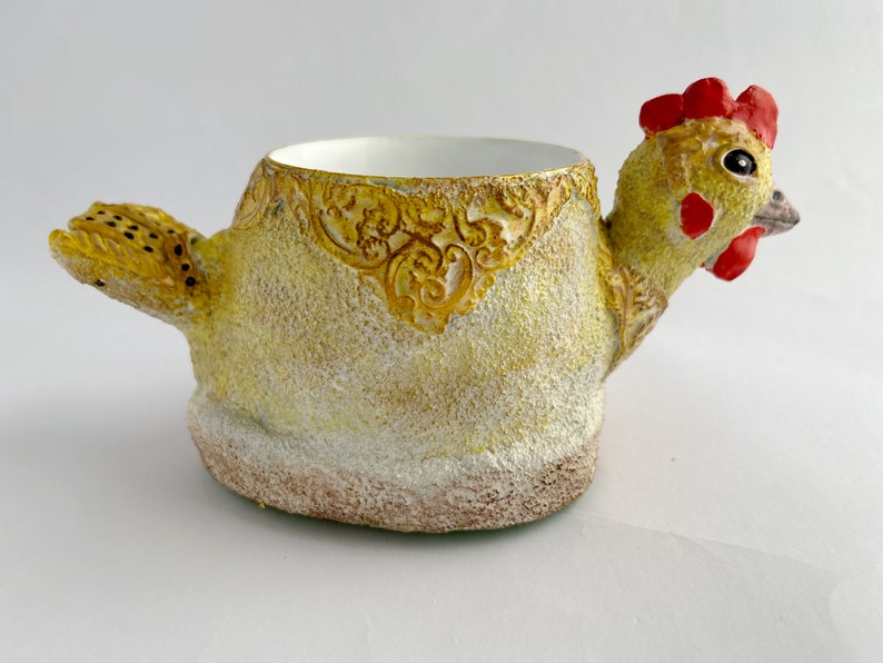 Handmade Chicken Flower Planter Pot - Sustainable and Eco-friendly - Etsy