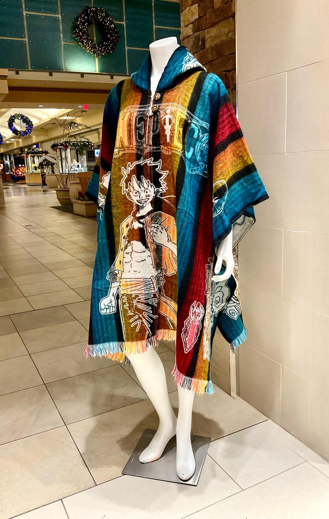 Handmade Alpaca Wool Poncho, One Piece Anime, Unisex, One Size, Machine ...