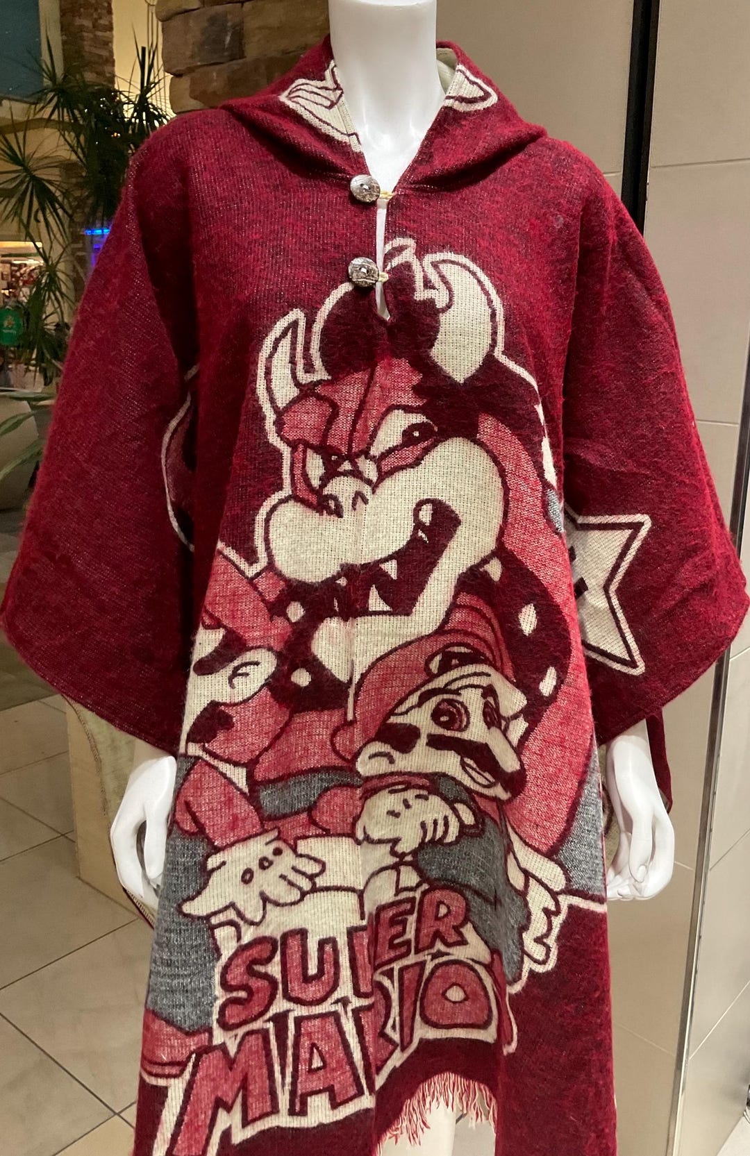 Handmade Alpaca Wool Poncho: Anime, Super Mario Design - Etsy