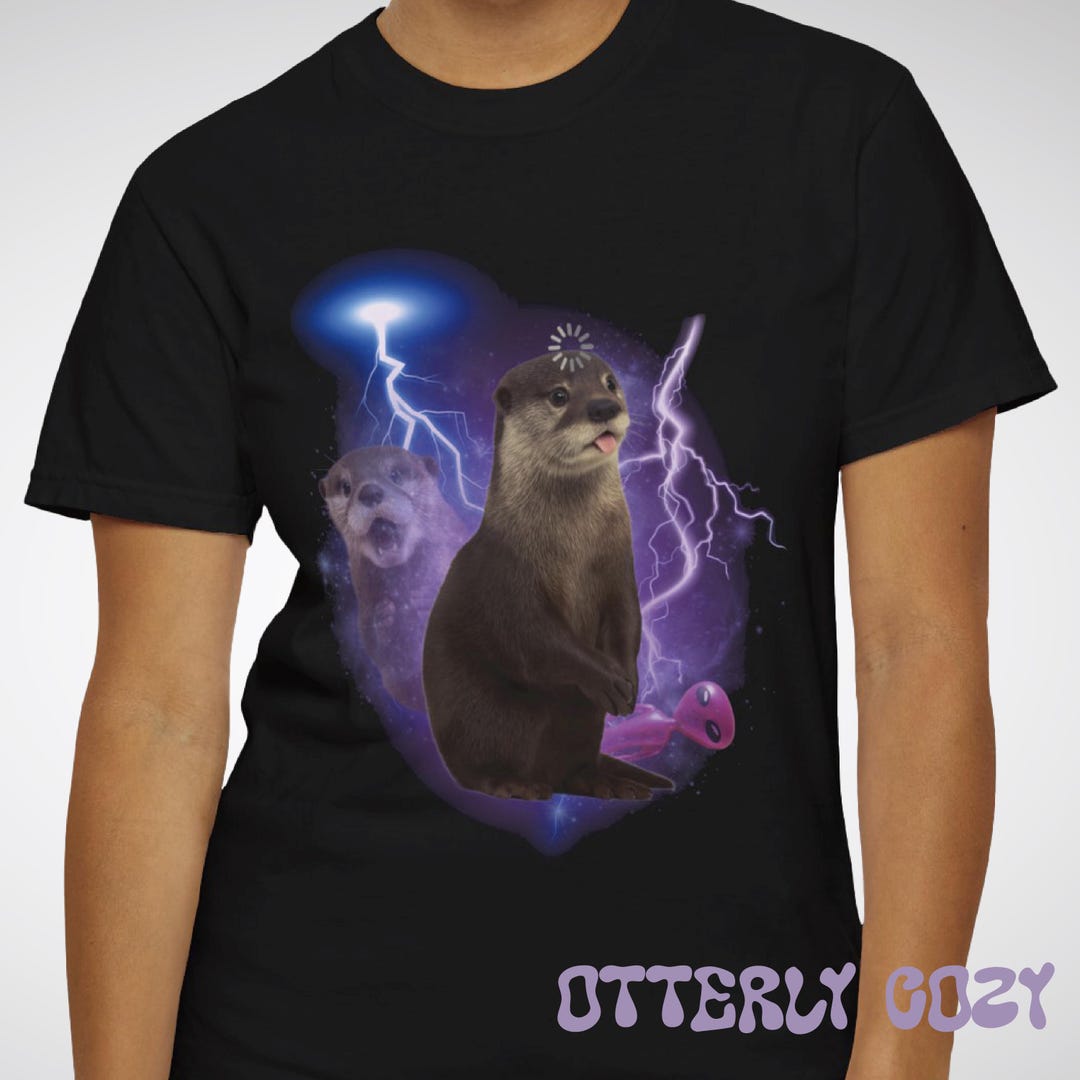 Funny Otter Meme Shirt Otter Lightning T-shirt, Weird Animal Graphic ...