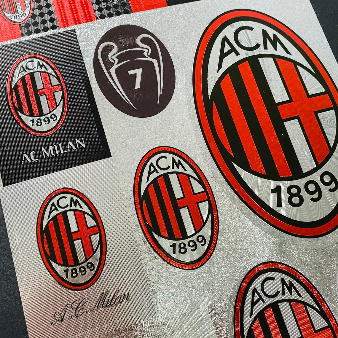 AC Milan Soccer ball Stickers Sheet for laptop Macbook | Etsy