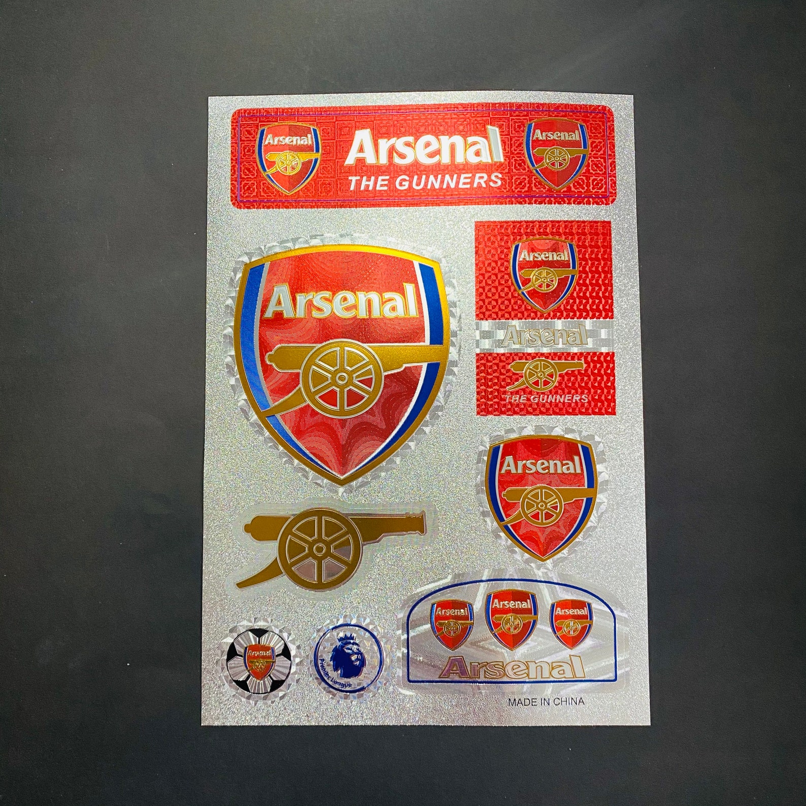 High Quality Arsenal Soccer ball Metallic look Stickers Sheet | Etsy
