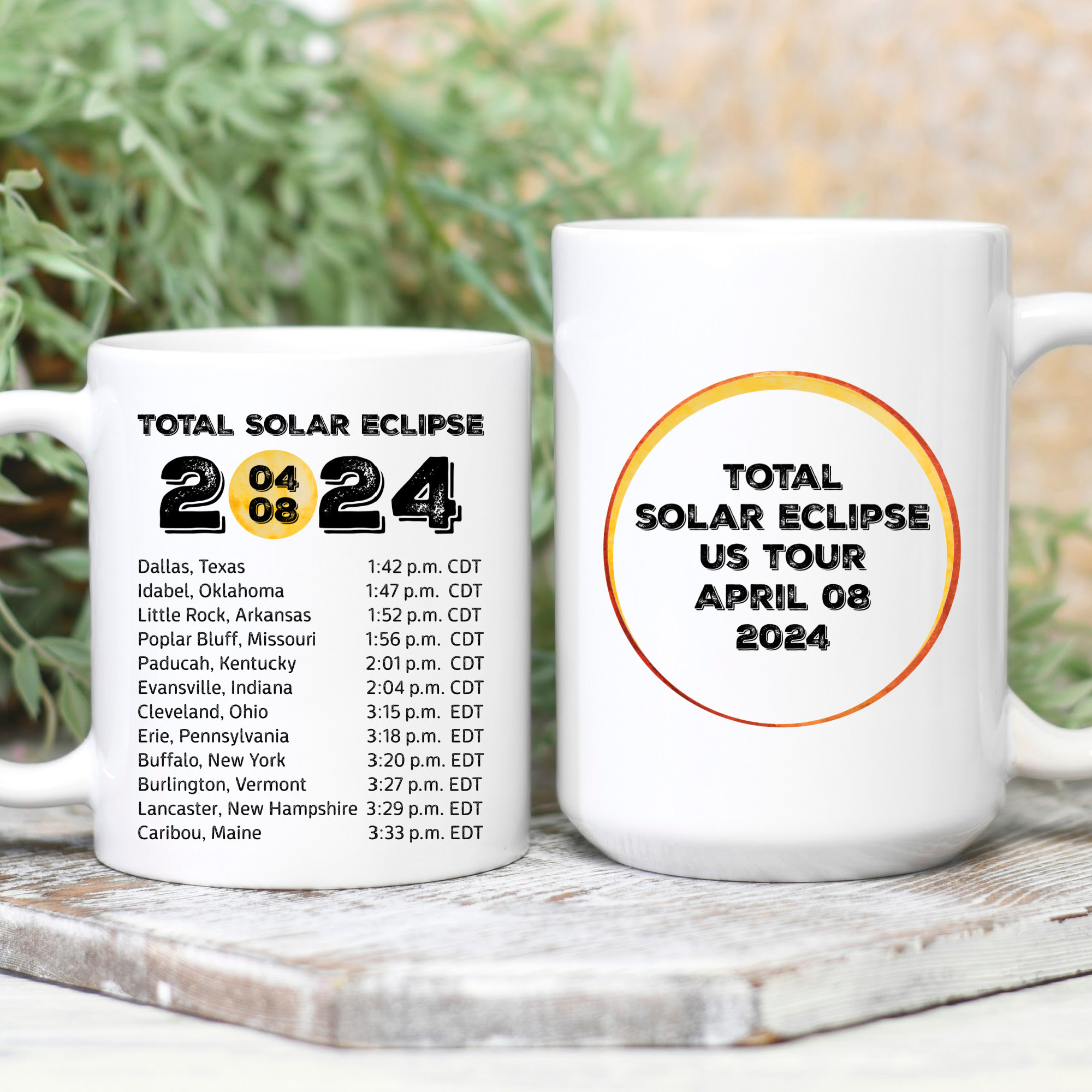 Total Solar Eclipse Mug, Solar Eclipse 2024 US Tour sold by Waterproof ...
