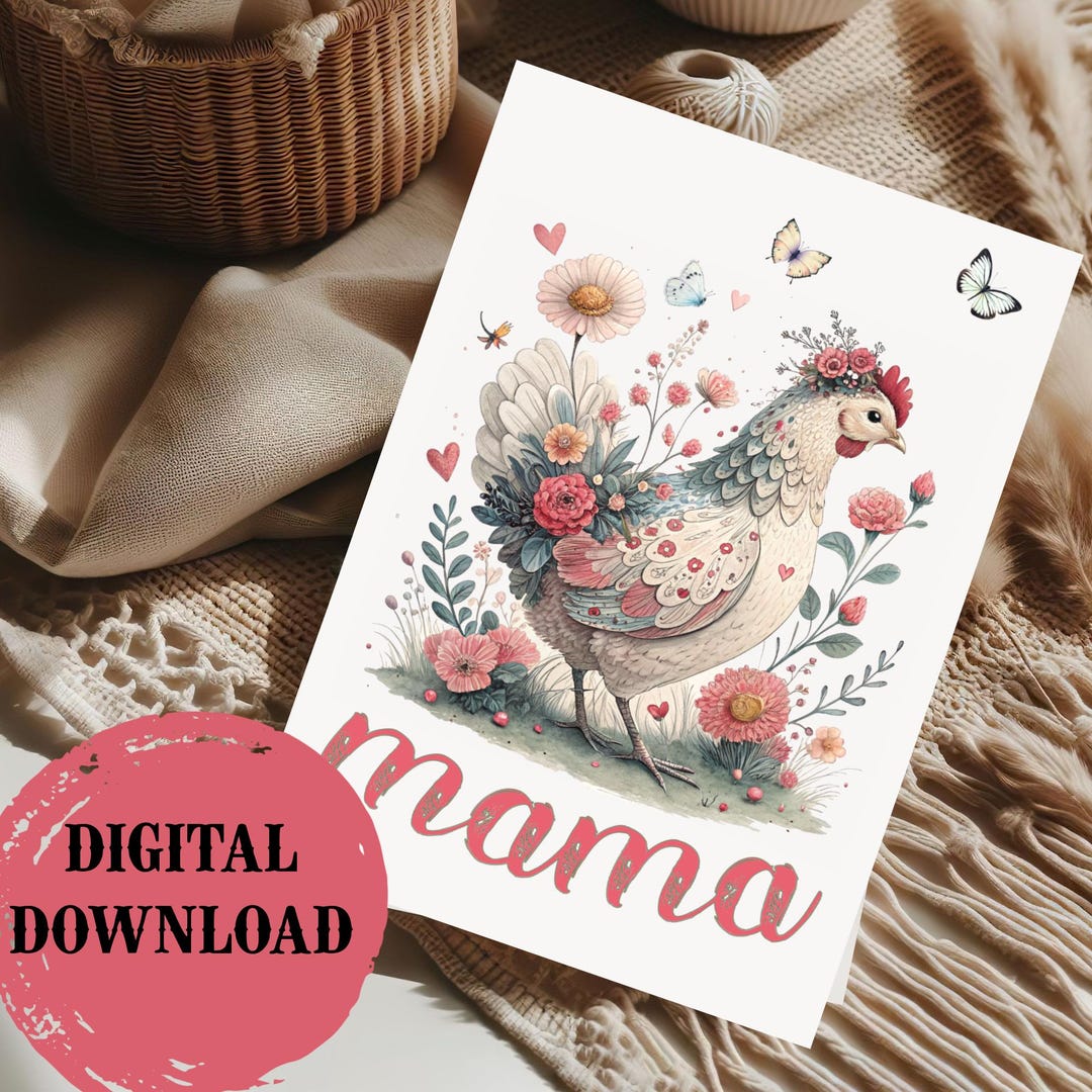 Mama Greeting Card, Downloadable Mom Card, Mom Birthday Card, Digital ...