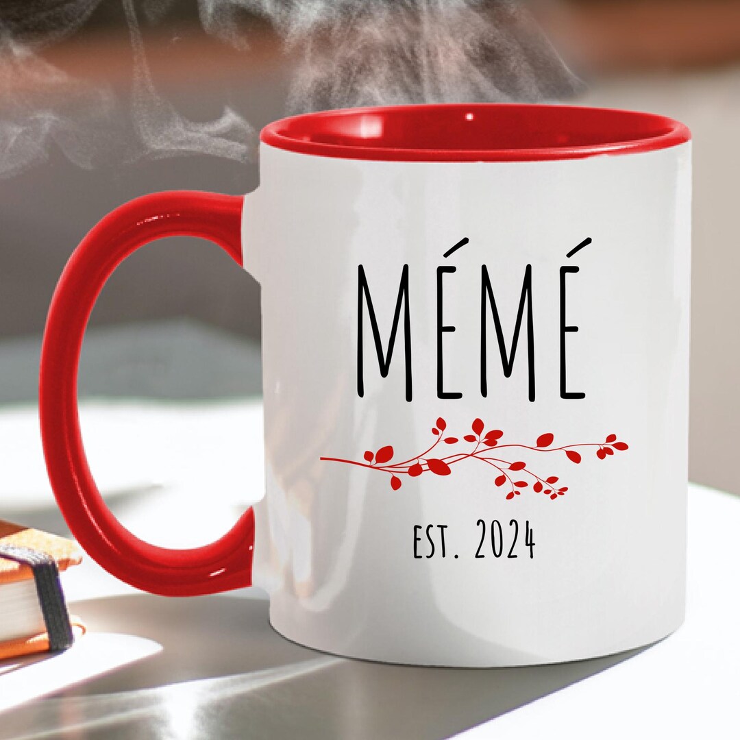 Mémé Gift, Mémé Est. 2024 Custom Mug, Gift for First-time Mémé ...