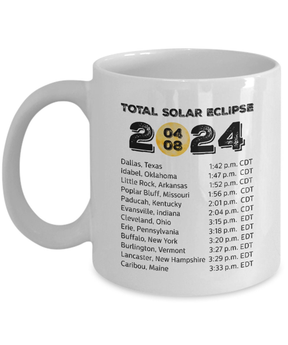 Total Solar Eclipse Mug, Solar Eclipse 2024 US Tour sold by Waterproof ...