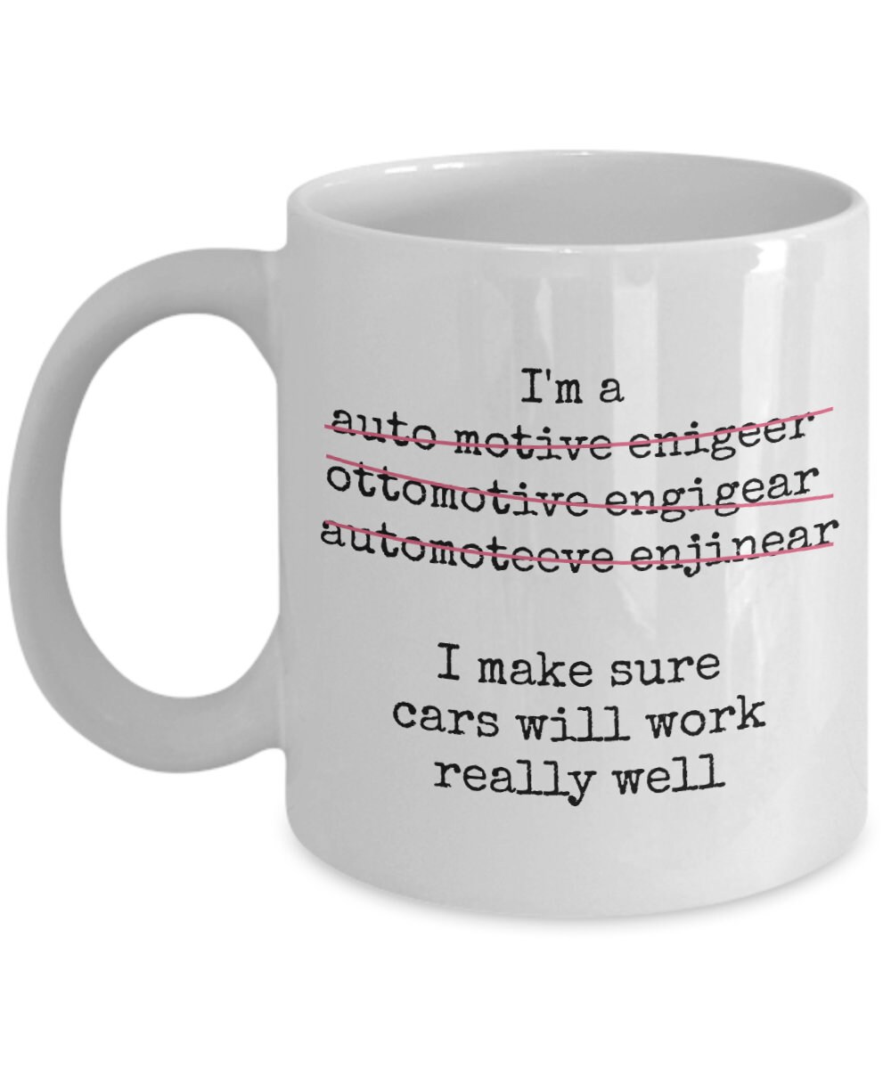 Automotive Engineer Mug, Funny Gifts for Design Engineer, Car ...