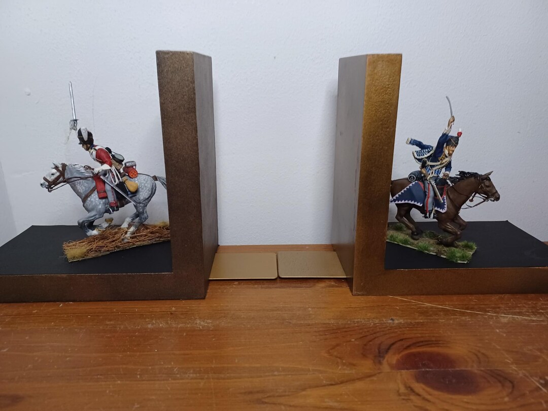 Military Bookends British Napoleonic Cavalry Pair Hussar and Dragoon ...