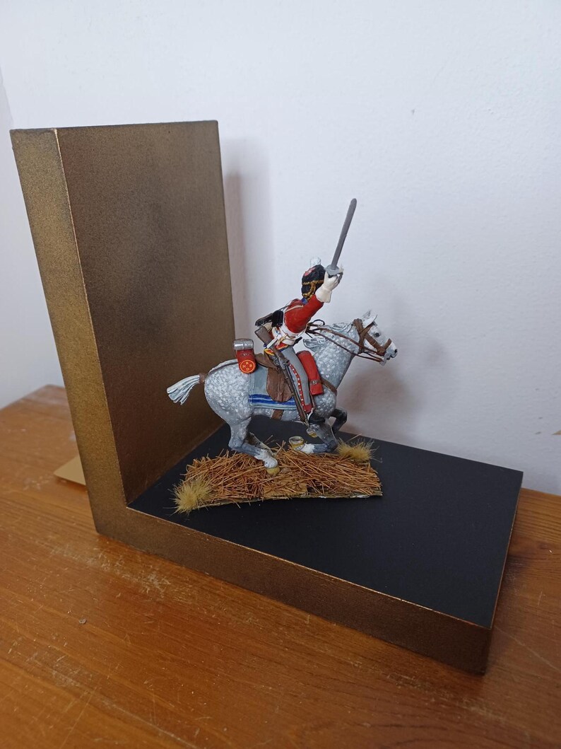 Military Bookends Napoleonic Cavalry Pair British Dragoon and French ...