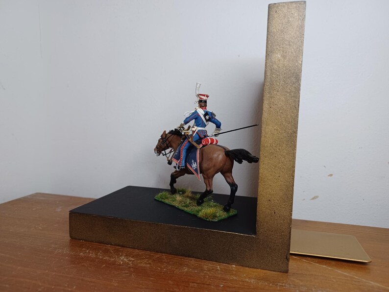 Military Bookends Napoleonic Cavalry Pair British Dragoon and French ...