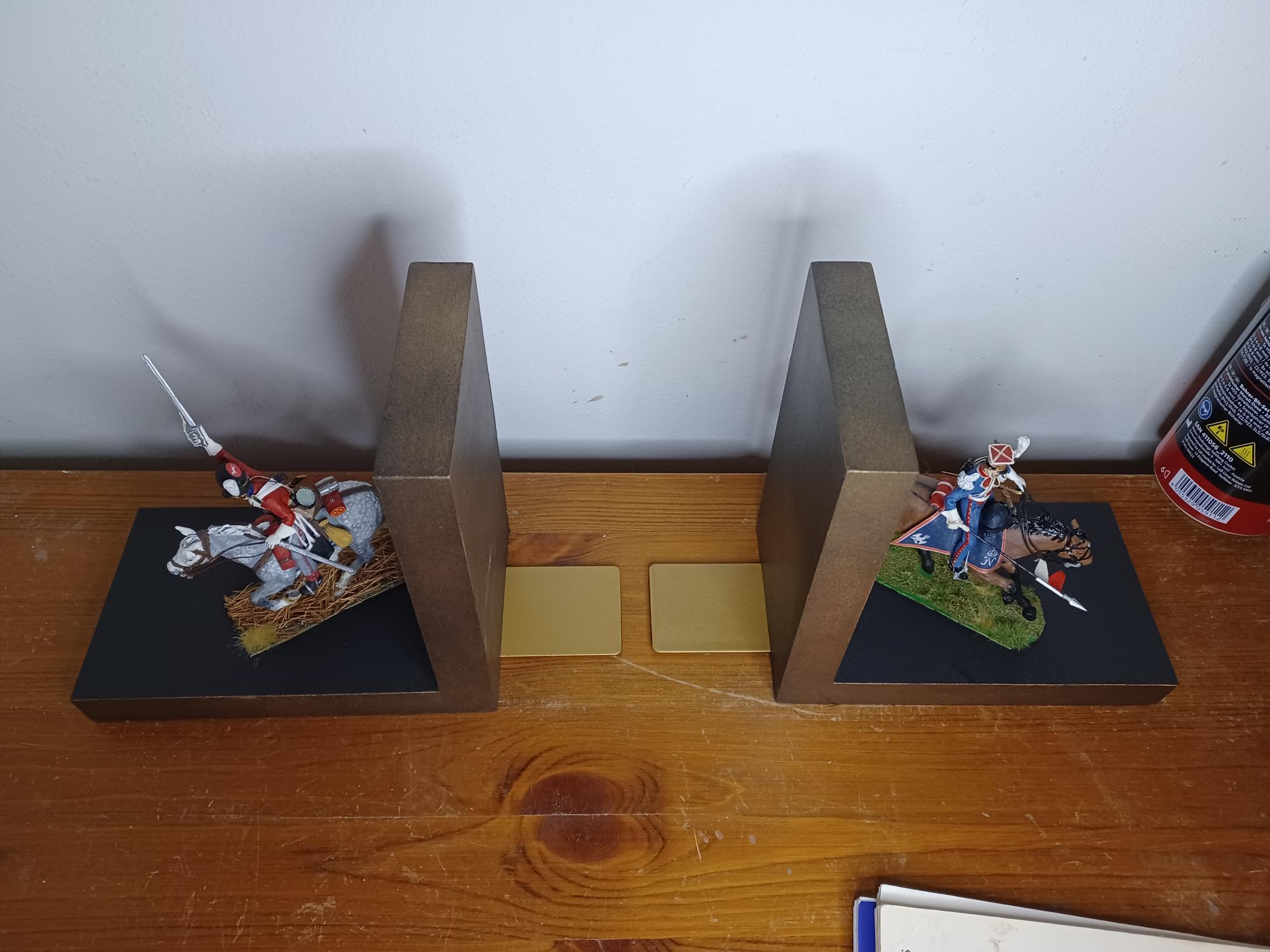 Military Bookends Napoleonic Cavalry Pair British Dragoon and French ...